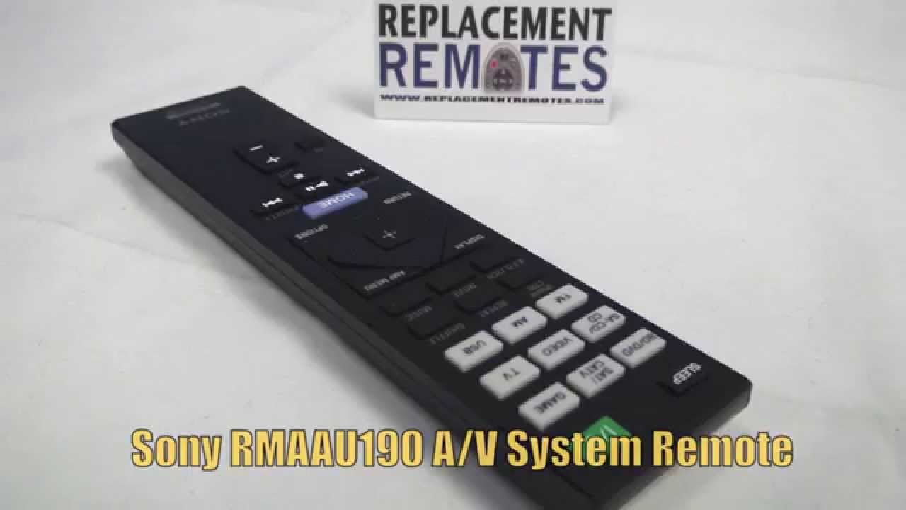 SONY RMAAU190 AV System Remote PN: 149270511 - YouTube