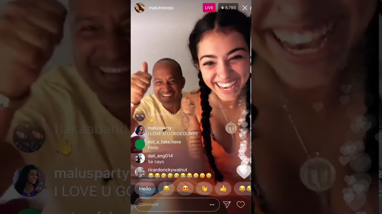 Malu Trevejo answering questions with her boyfriend on Instagram live ...