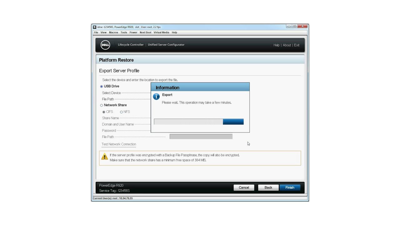 Dell Lifecycle Controller - Export Server Profile Using USB Drive - YouTube