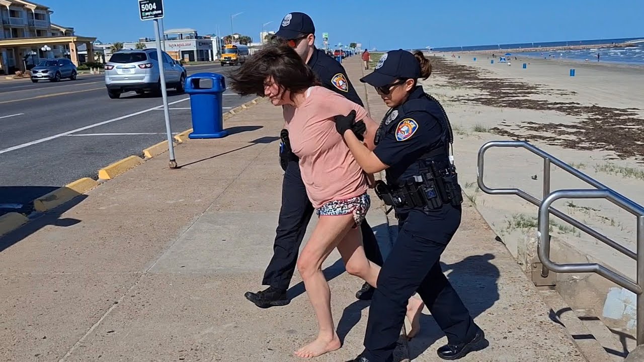 Inebriated Lady ARRESTED on Beach - YouTube