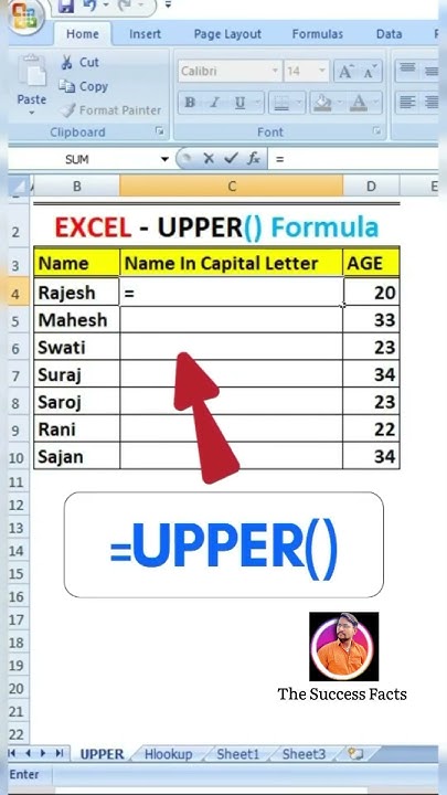 How to use upper Formula#excel#excelshorts #exceltricks#exceltutorial # ...