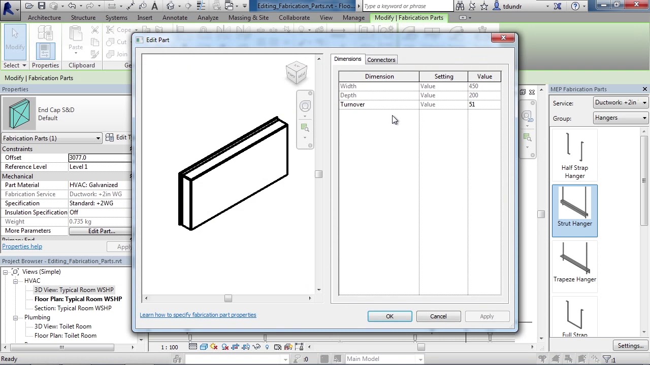 Learning Autodesk Revit MEP | 103 Editing Fabrication Parts - YouTube