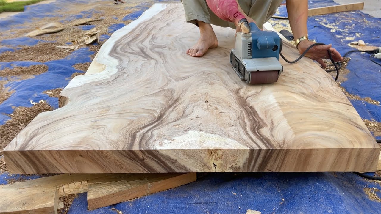 Incredible Large Woodworking Techniques // Make A Luxurious Dining ...