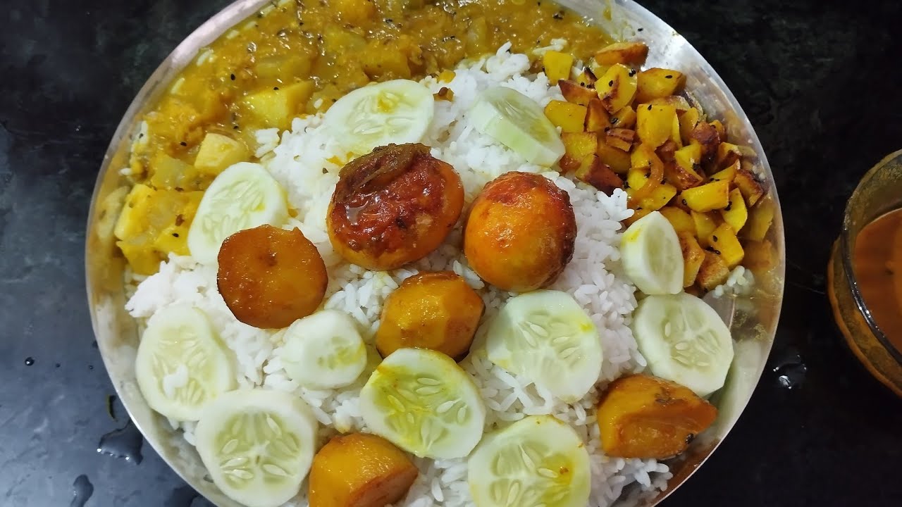 Bhat, sabji dal, potato fry, dim alu jhlo😋 @rsfamily4125 - YouTube