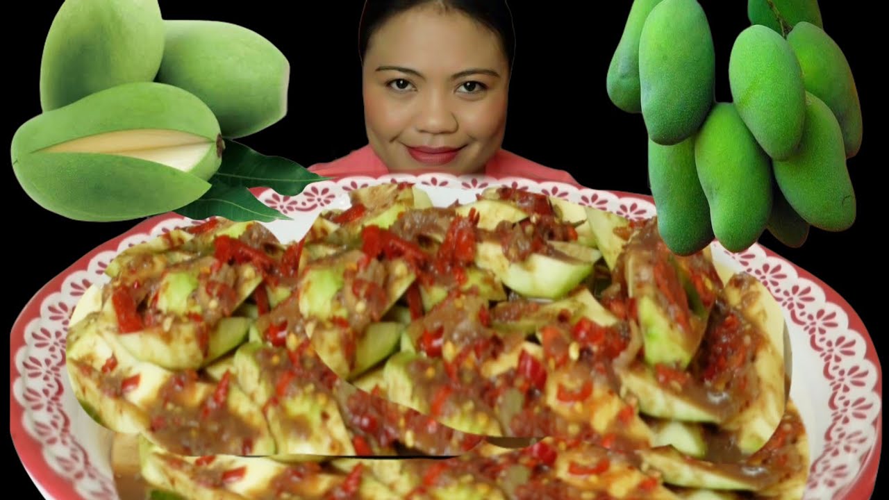 Spicy Mangga Mix with Ginamos na isda Mukbang - YouTube