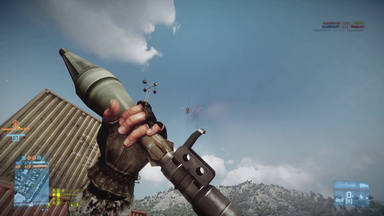 Battlefield 3 - RPG vs helicopter/jet - YouTube
