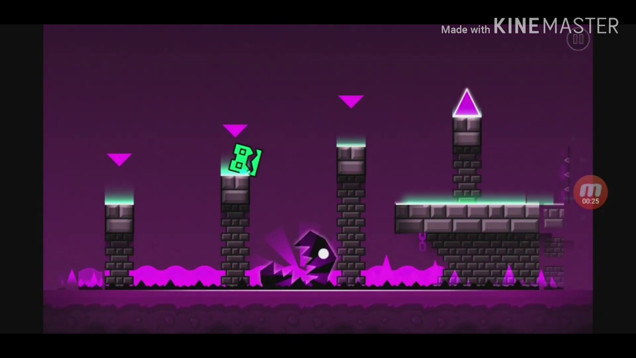 지오매트리 대쉬 (geometry dash melt down) 1,2 라운드 클리어 - YouTube