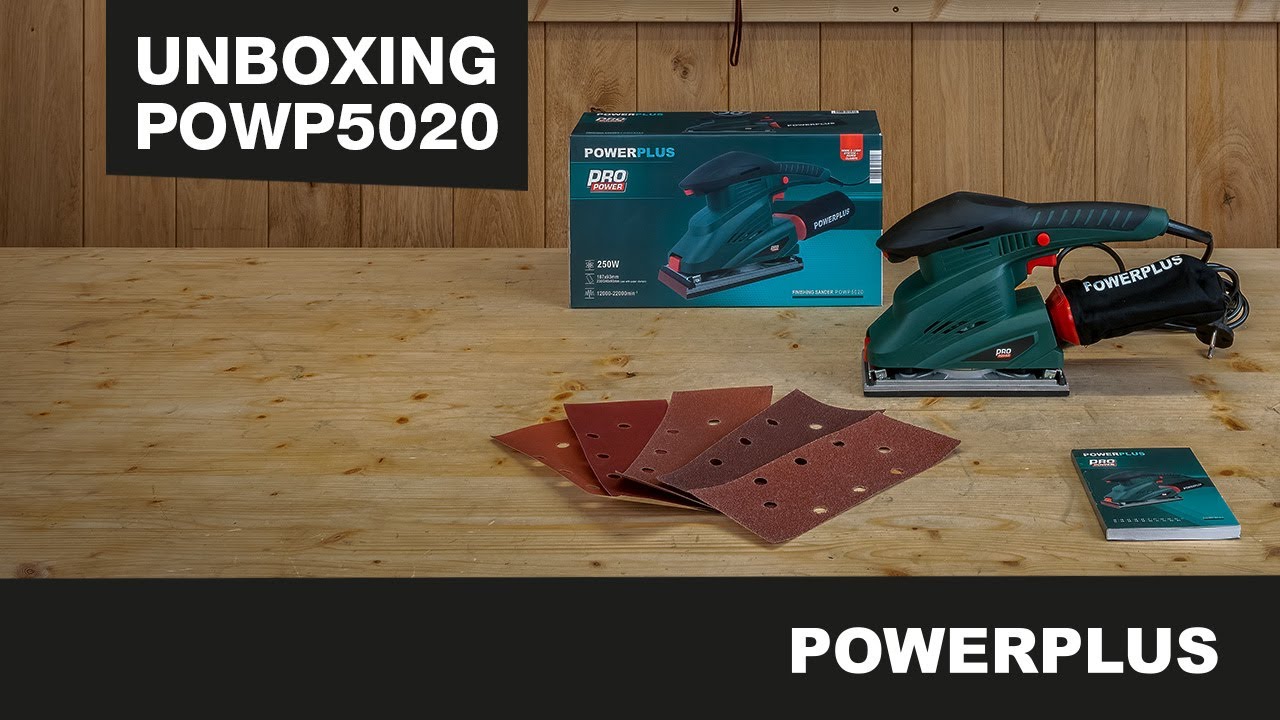 POWERPLUS - Unboxing the POWP5020 finishing sander - YouTube