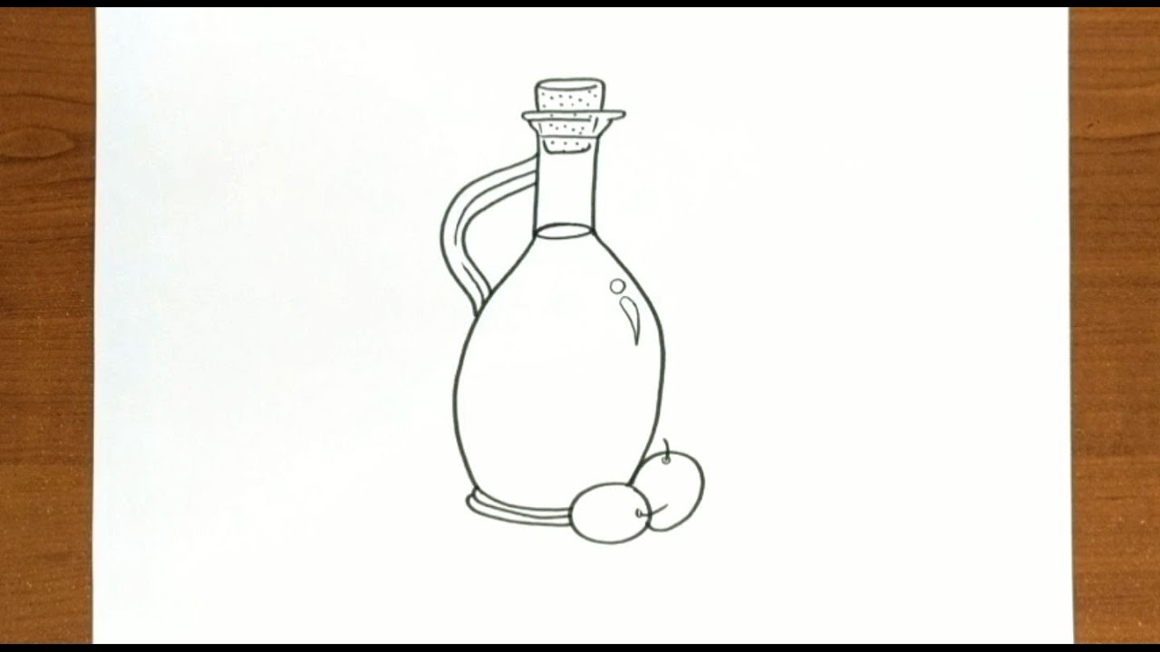 How to Draw ITALIAN OLIVE OIL EASY - YouTube