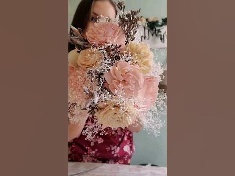 HOW TO make a DIY Wedding Bouquet with Sola Wood Flowers! #diywedding # ...