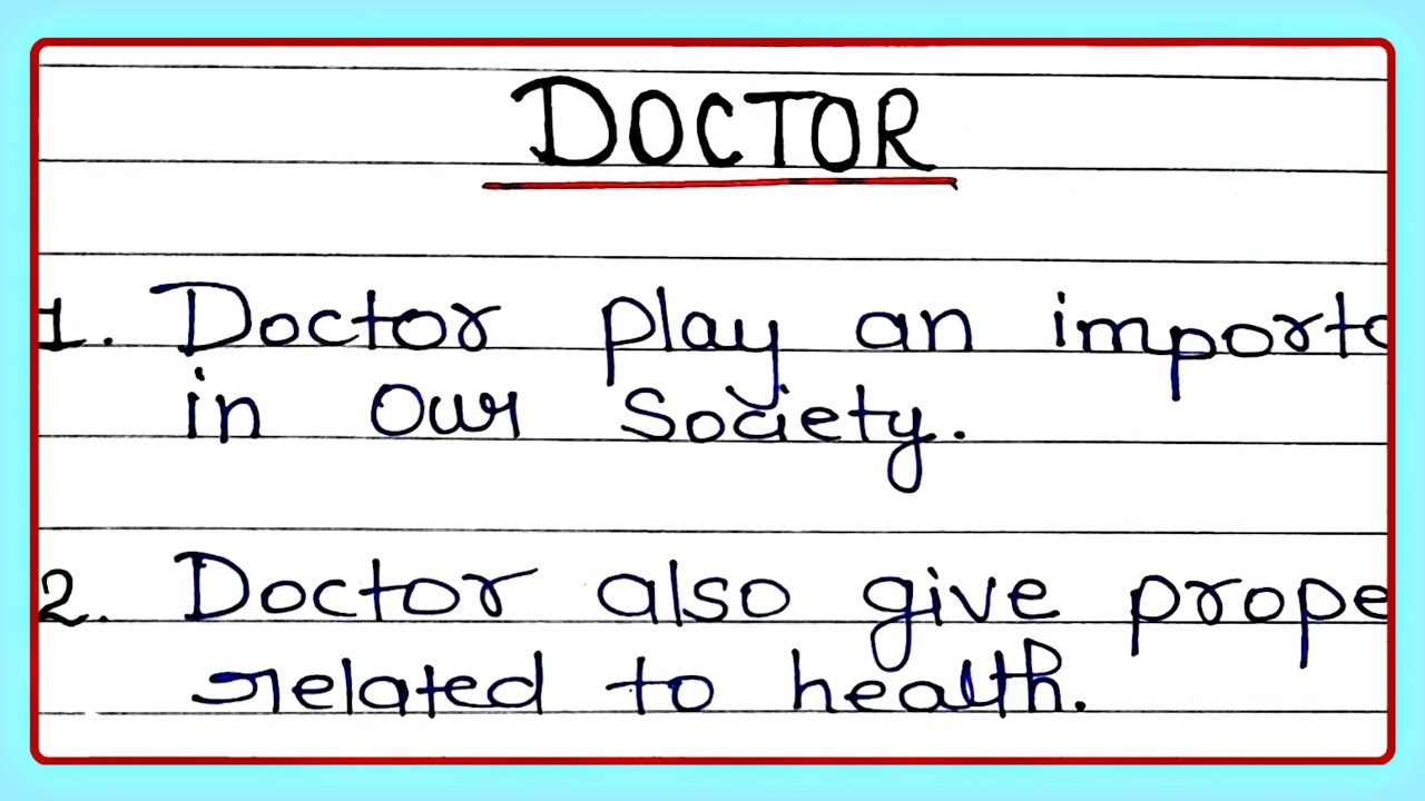 10 Lines Essay on Doctor | Essay on Doctor in English | Essay Writing ...