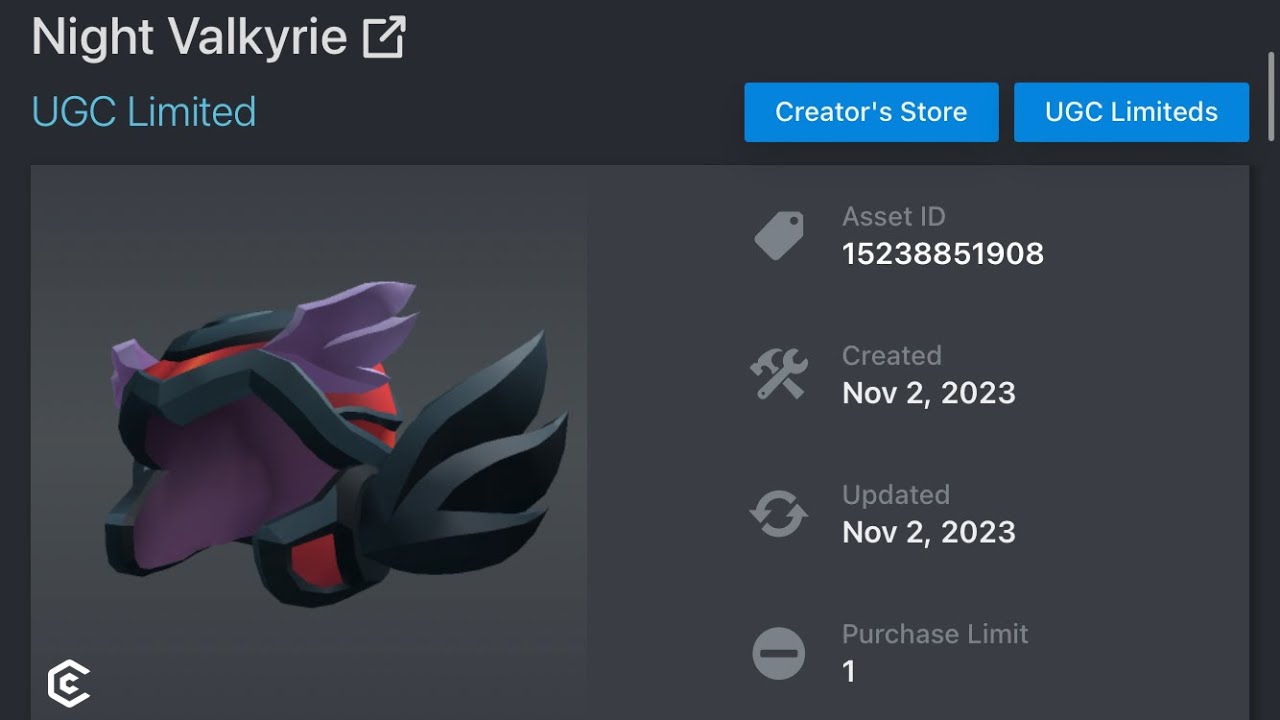 [UGC LIMITED] How to get Night Valkyrie in AFK For UGC (Roblox) - YouTube
