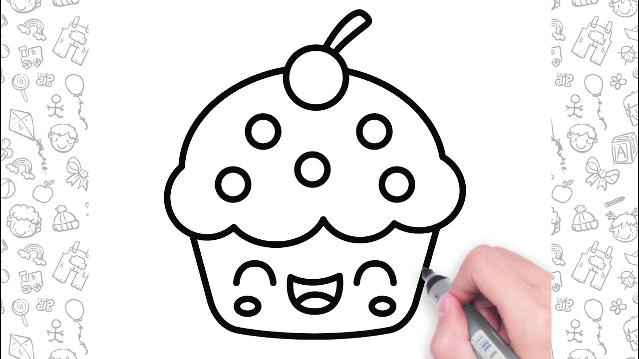 How to Draw a Kawaii Cupcake Easy Step by Step! - YouTube