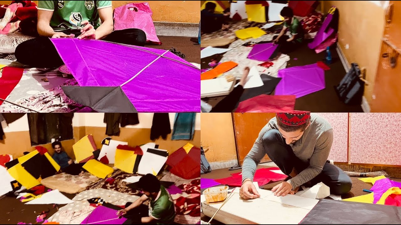 KITE MAKING || KITE MAKING AT HOME - YouTube
