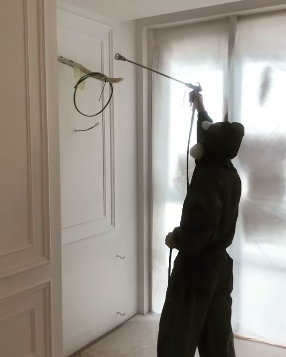 Безвоздушная покраска стен. - YouTube