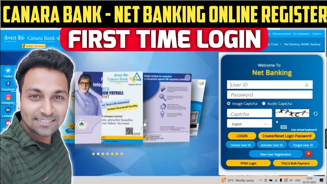 How to Login Canara Bank Net Banking first time || Open Canara Bank ...