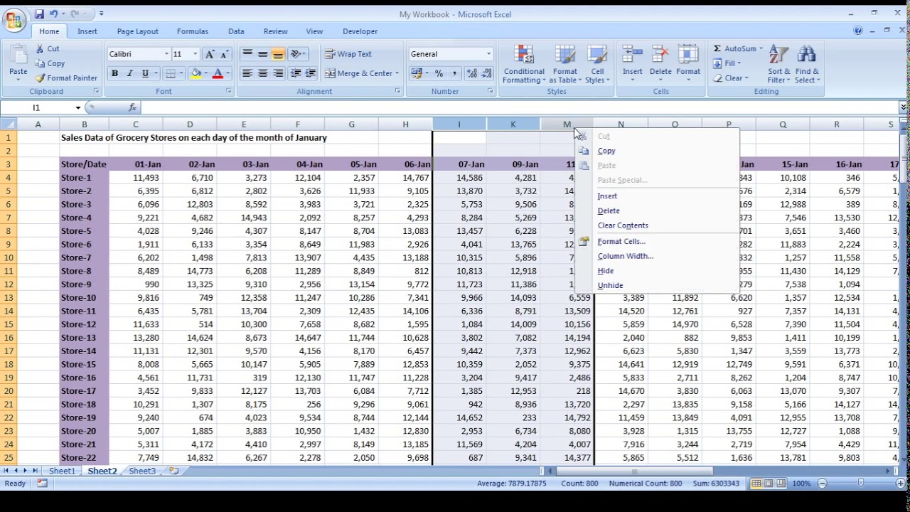 How To Hide And Unhide Rows And Columns Video Tutorial Learn Ms