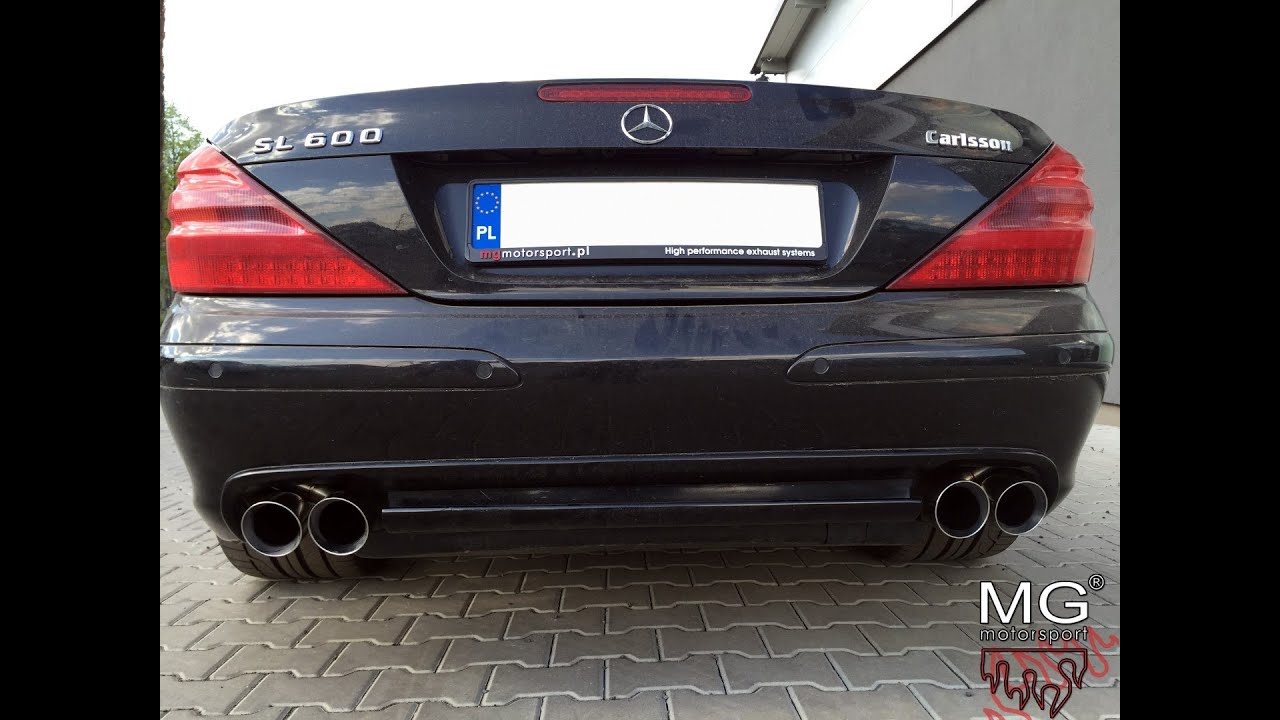Mercedes-Benz SL600 (R230)w/ MGmotorsport.pl exhaust - YouTube