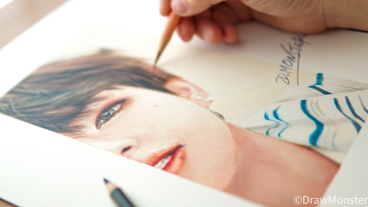Drawing BTS: V | Drawing Tutorial | DrawMonster - YouTube