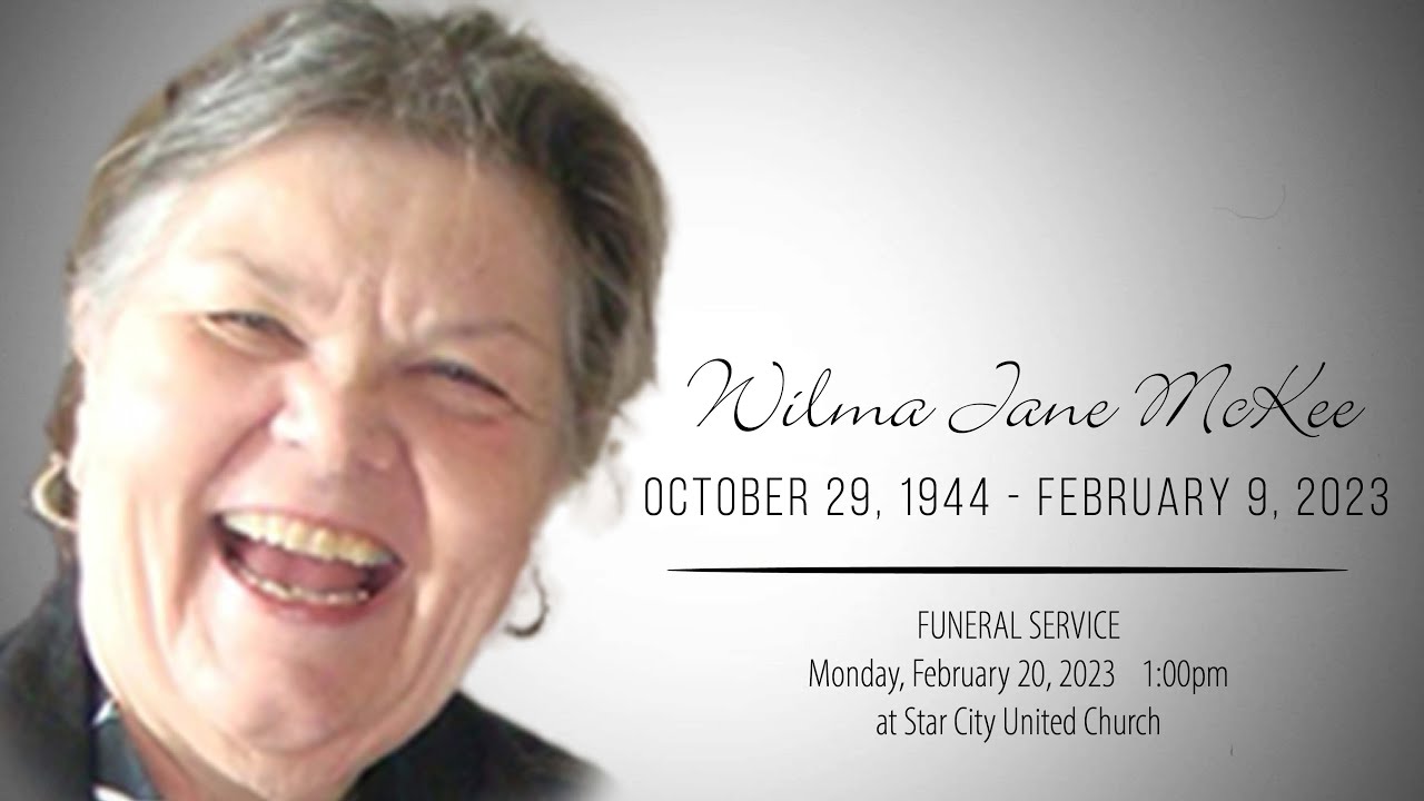 Wilma Jane McKee Funeral Service - YouTube
