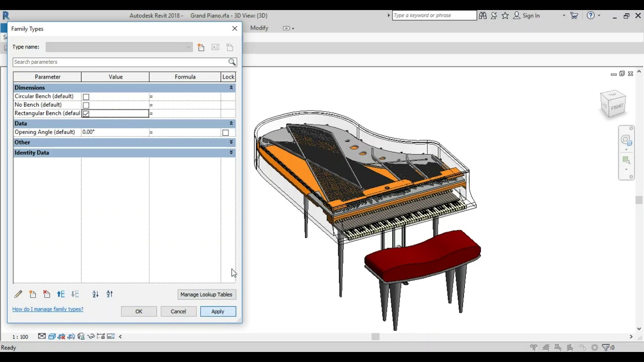 Bimmetry Grand Piano Parametric BIM object - YouTube