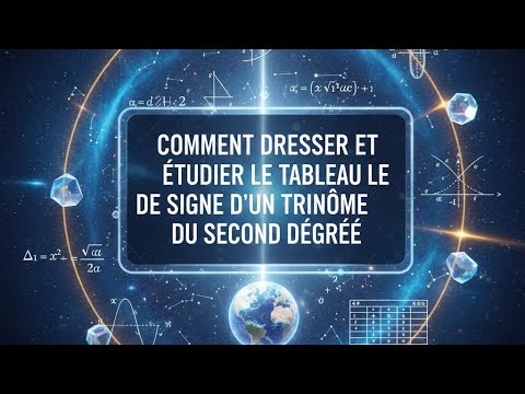 Comment dresser et étudier le tableau de signes d’un trinôme du second ...