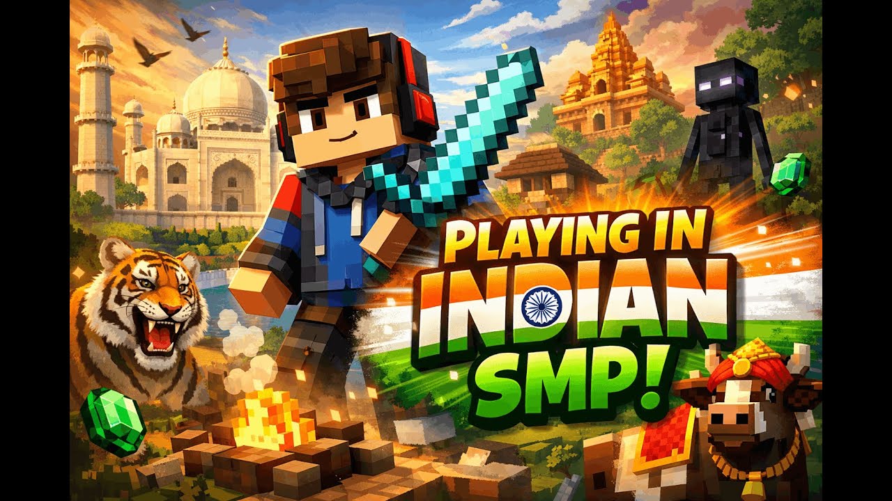 Evening vibes of our INDIAN SMP 🔥 | #gaming #minecraft #live #joinus # ...