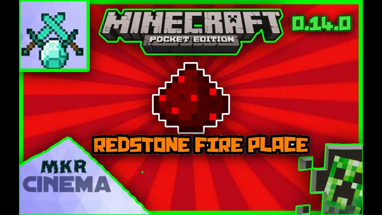 MCPE Redstone Fire place(MKRCINEMA) - YouTube