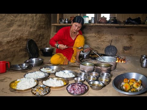 Authentic Nepali Village Cooking || A Beautiful Lady Cooking for the Whole Family ||