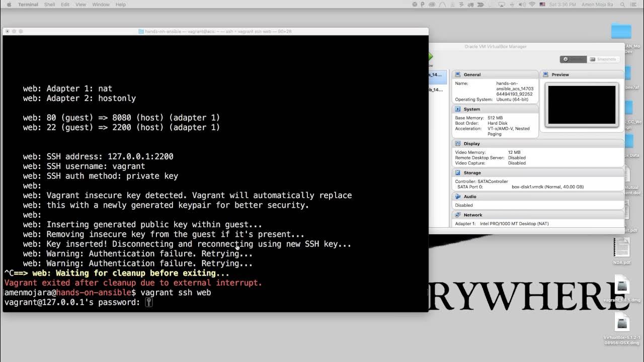 Fixing Authentication Error for CentOS when using Vagrant and Virtual Box - YouTube