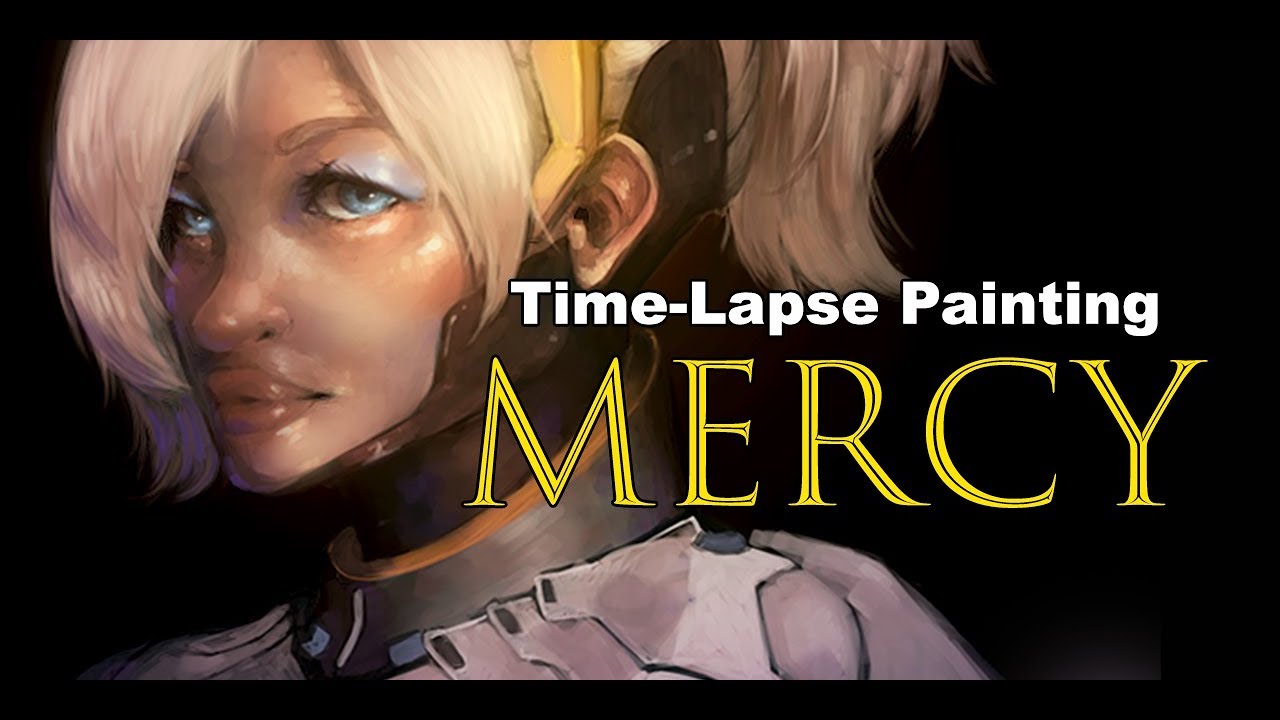 [Overwatch] Mercy Portrait - Time Lapse Art - YouTube