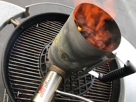 How Fast Can The BBQ Dragon Light a Full Chimney Of Briquettes? - YouTube
