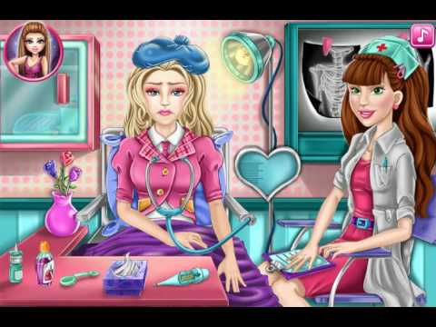 BARBIE FLU DOCTOR GAME / BARBIE HEEFT GRIEP - YouTube