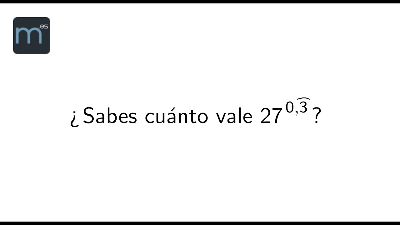 Potencias de exponente con decimales - YouTube