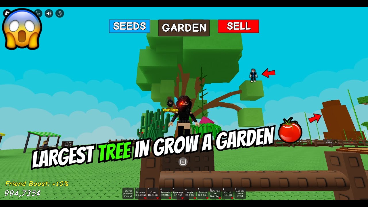 The BIGGEST Tree 🍑 IN Grow a Garden 🍅 Roblox !! - YouTube