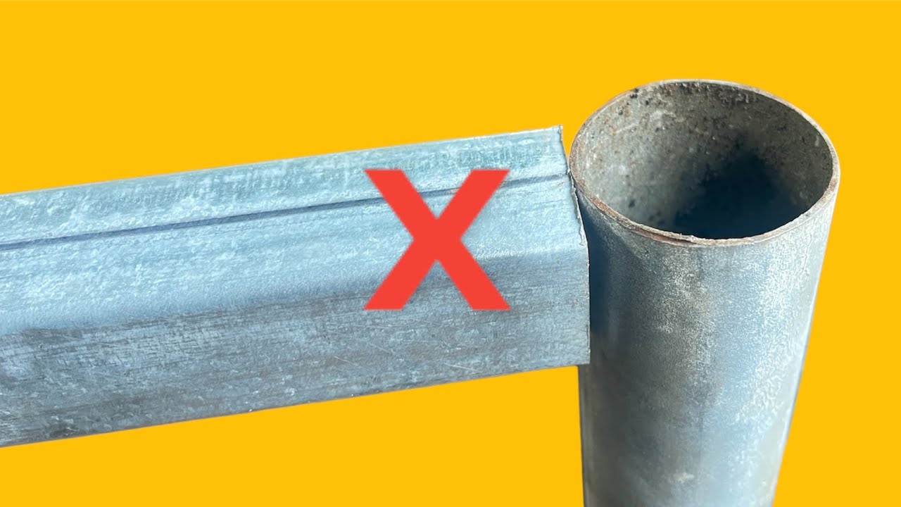 how to cut galvanized square pipe and round pipe joints - YouTube