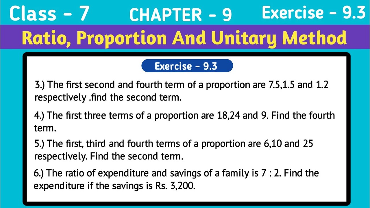 Ratio And Proportion || Class -7 || Chapter - 9 ||HPS International ...