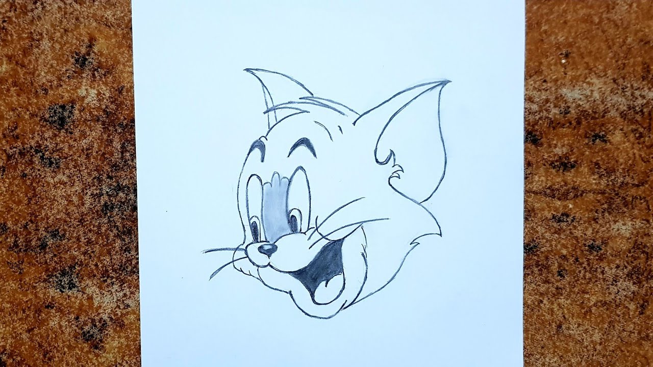 Easy Drawing Tutorial For Beginners | How To Draw Tom From Tom & Jerry ...