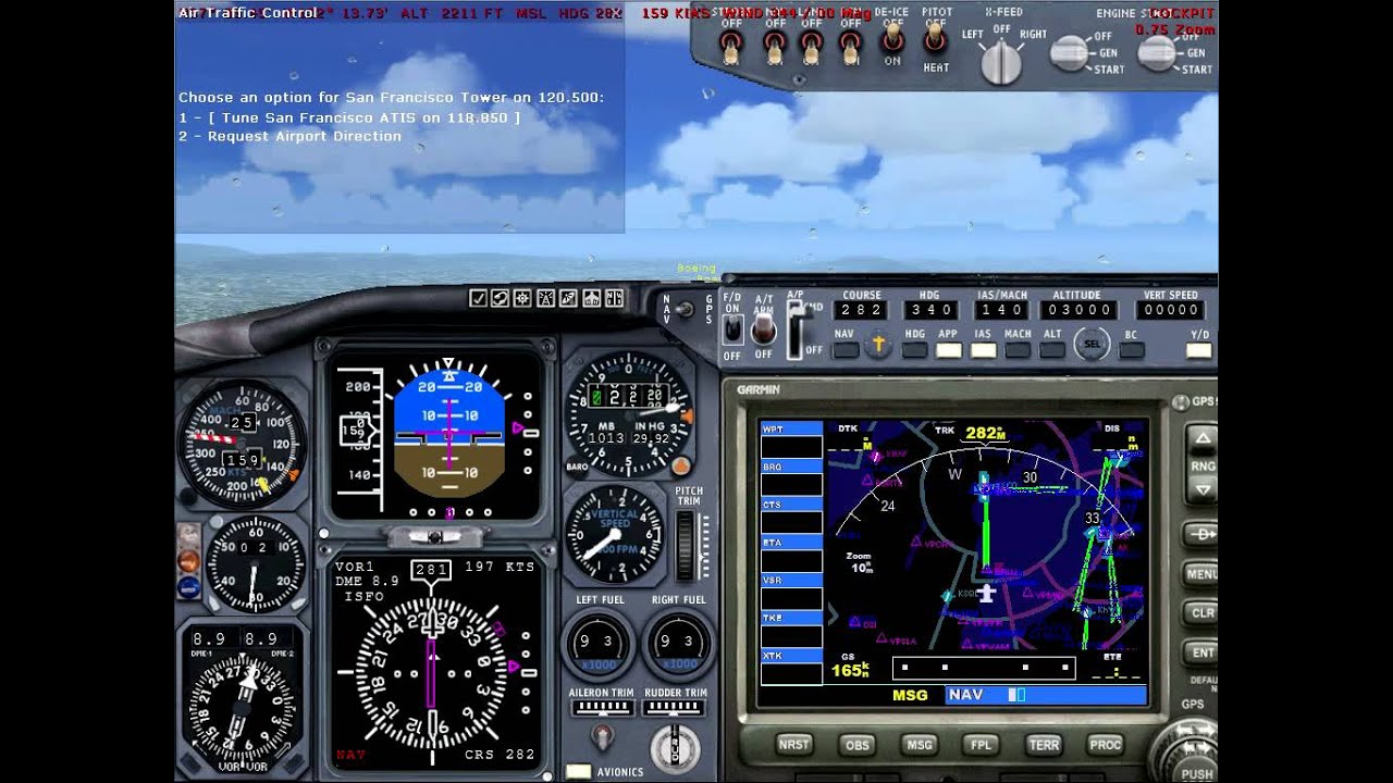Full ILS landing flight simulator 2004 on a boeing 737-400 - YouTube