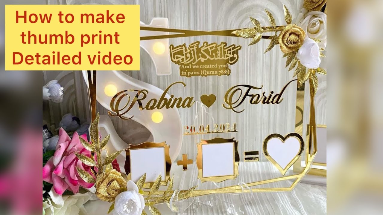 Diy ! Thumbprint frame #fingerprintframe #nikahframe - YouTube