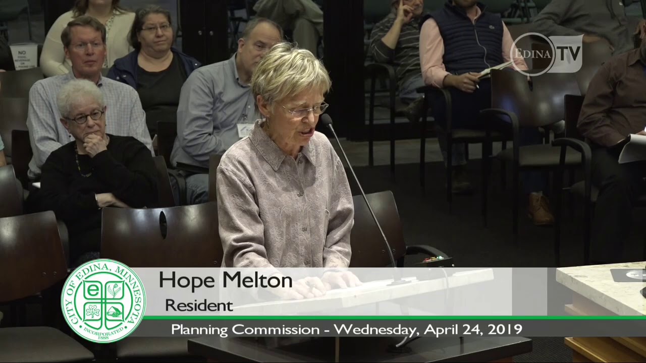 Hope Melton supports Edina's comprehensive plan - YouTube