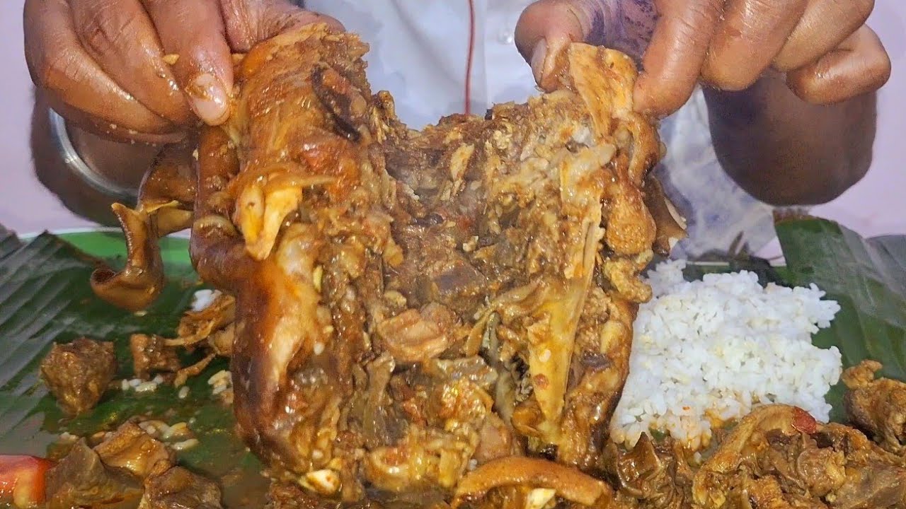 Eating Big Goat Head, Spicy Mutton Curry with Rice | #CAPTURED life ...