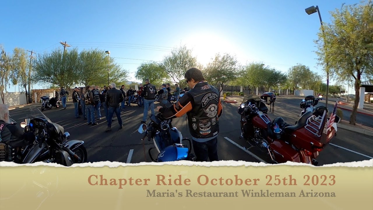 Chapter Ride October 25th 2023 Maria's in Winkleman Arizona - YouTube