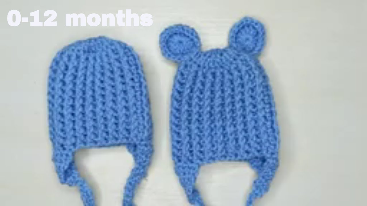 Easy Crochet Baby Hat / Crochet Newborn Beanie/ 0-12 Months Crochet Hat ...