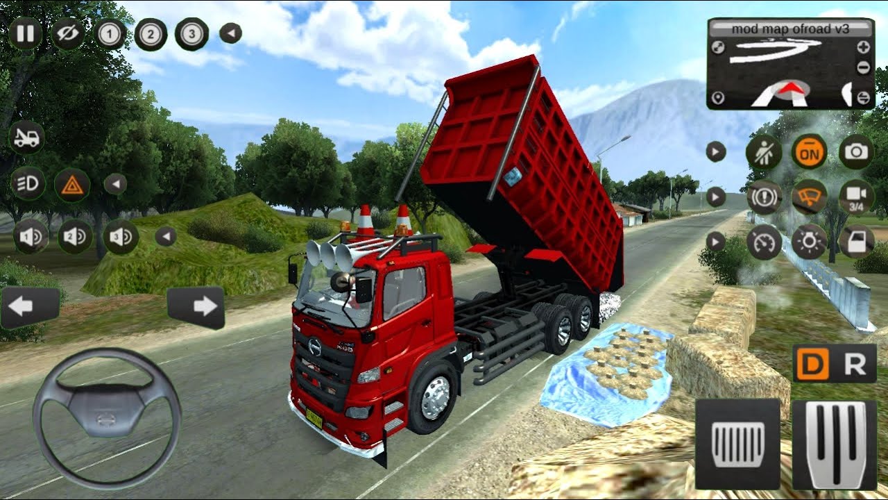 Wow Keren Game Mobil Truk Tronton hino 500 Warna Merah Muat Pasir ...