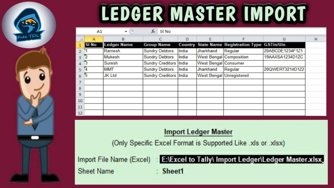 TDL for Importing Ledgers from Excel to Tally.Erp 9 with GST details ...