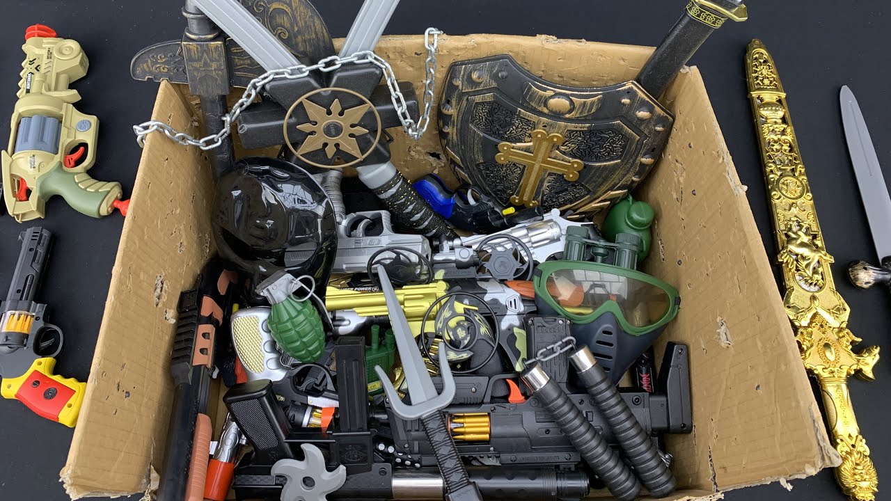 Flame Sword. Bead Guns in the Box . Swat Mask and Equipment - YouTube