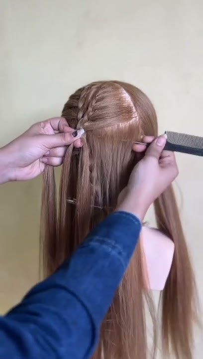 cute easy hairstyle for long medium hair🩷🎀 #hair #hairstyle # ...