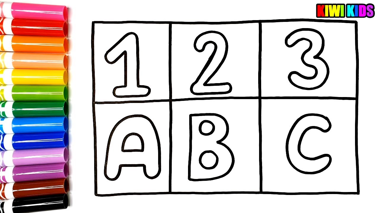 Comment dessiner et colorier les chiffres et les lettres de l'alphabet ...