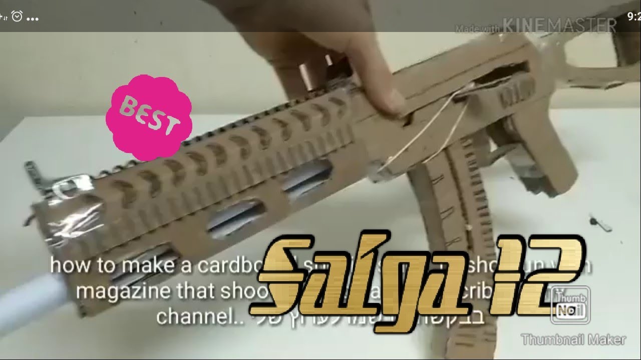 How to make a cardboard special saiga 12 shotgun with magazine that ...